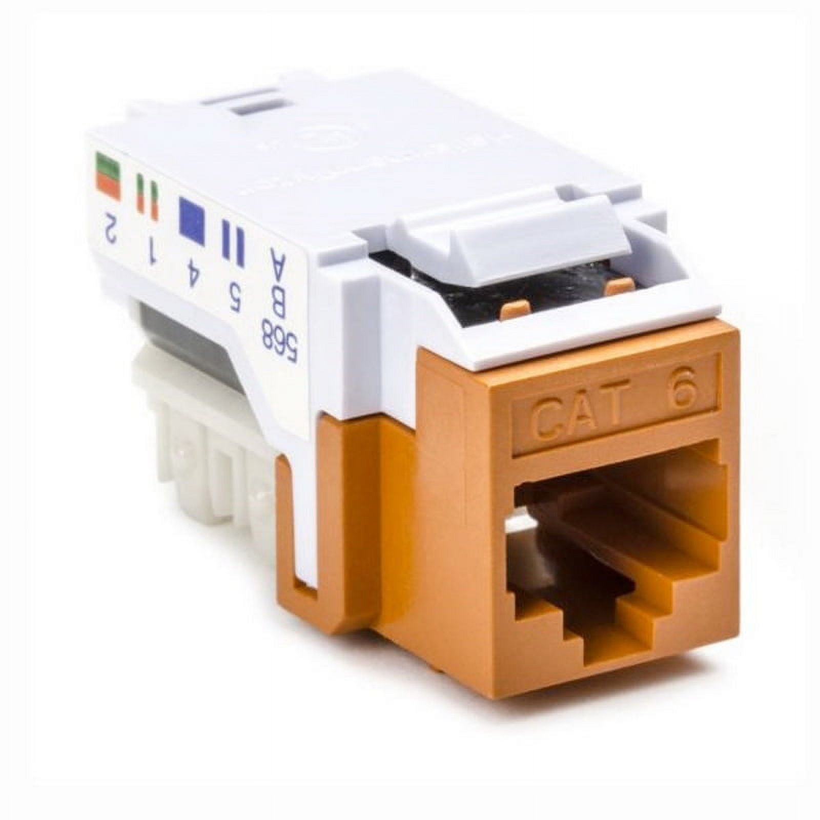 HellermannTyton CAT6 RJ45 Insert - Orange, HLT-RJ45FC6-ORN - Walmart.com