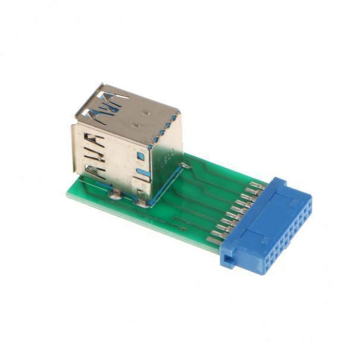 Hellery 2x 2-Port USB 3.0 SuperSpeed Female A to 20 PIN Female Adapter ...