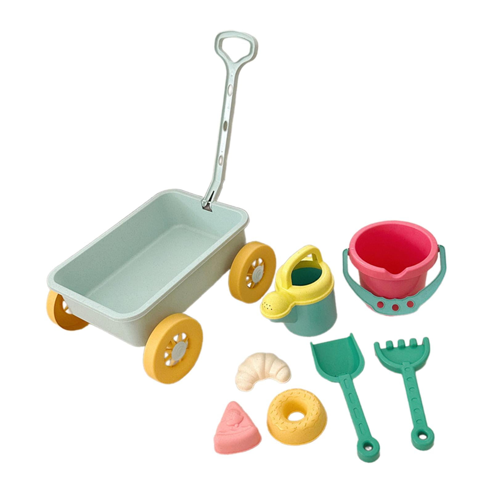 Hellery Beach Toy Small Wagon Montessori Sand Wheel Water Pail Tool ...