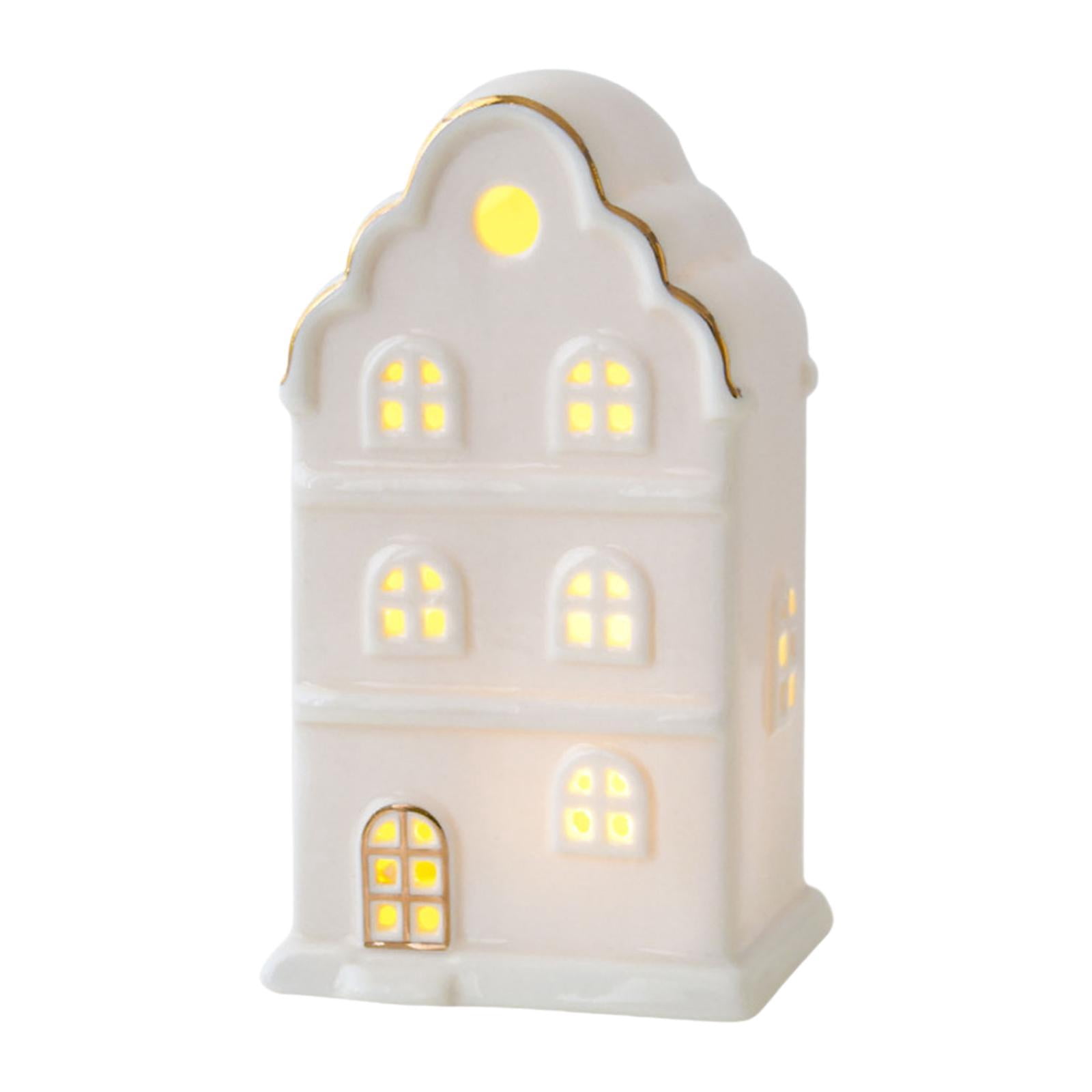 Hellery Light up House Decoration Building Figurine Miniature Landscape ...