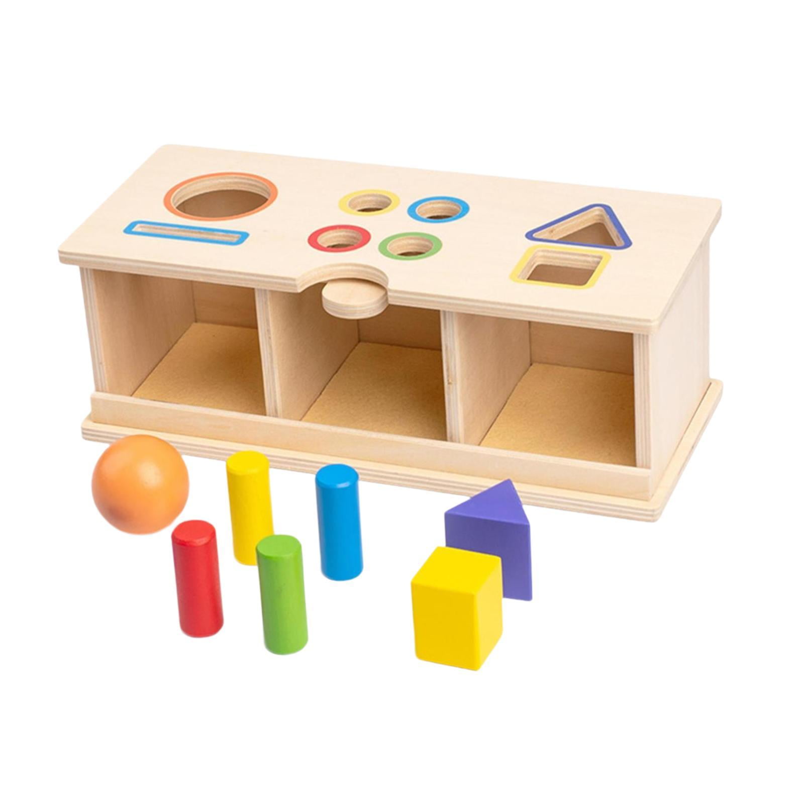 Hellery Montessori Toys Drop Box Object Permanence Box for Preschooler ...