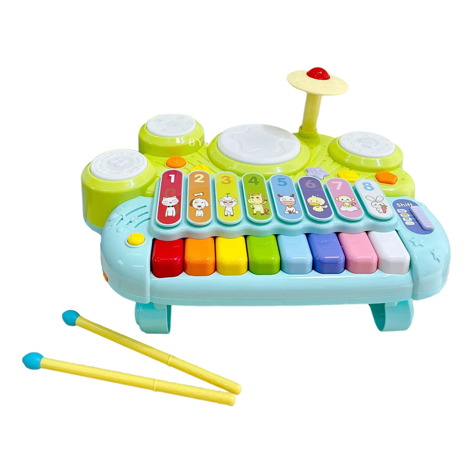 Hellery Piano Xylophone Drum Set Toy Drum Set Electronic Piano Keyboard ...