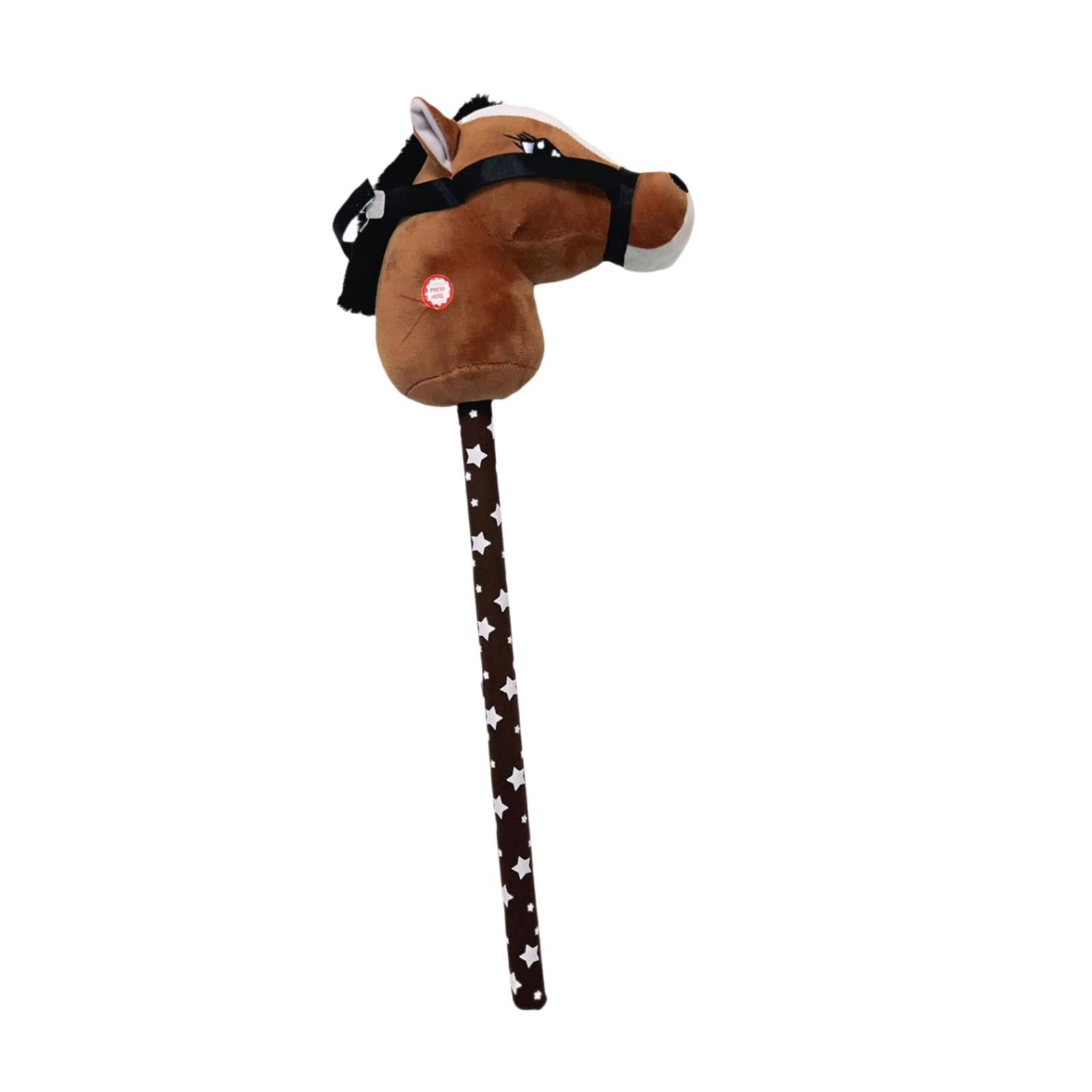 Hellery Stick Horse Hobby Horse on A Stick, Pretend Play Horse Riding ...