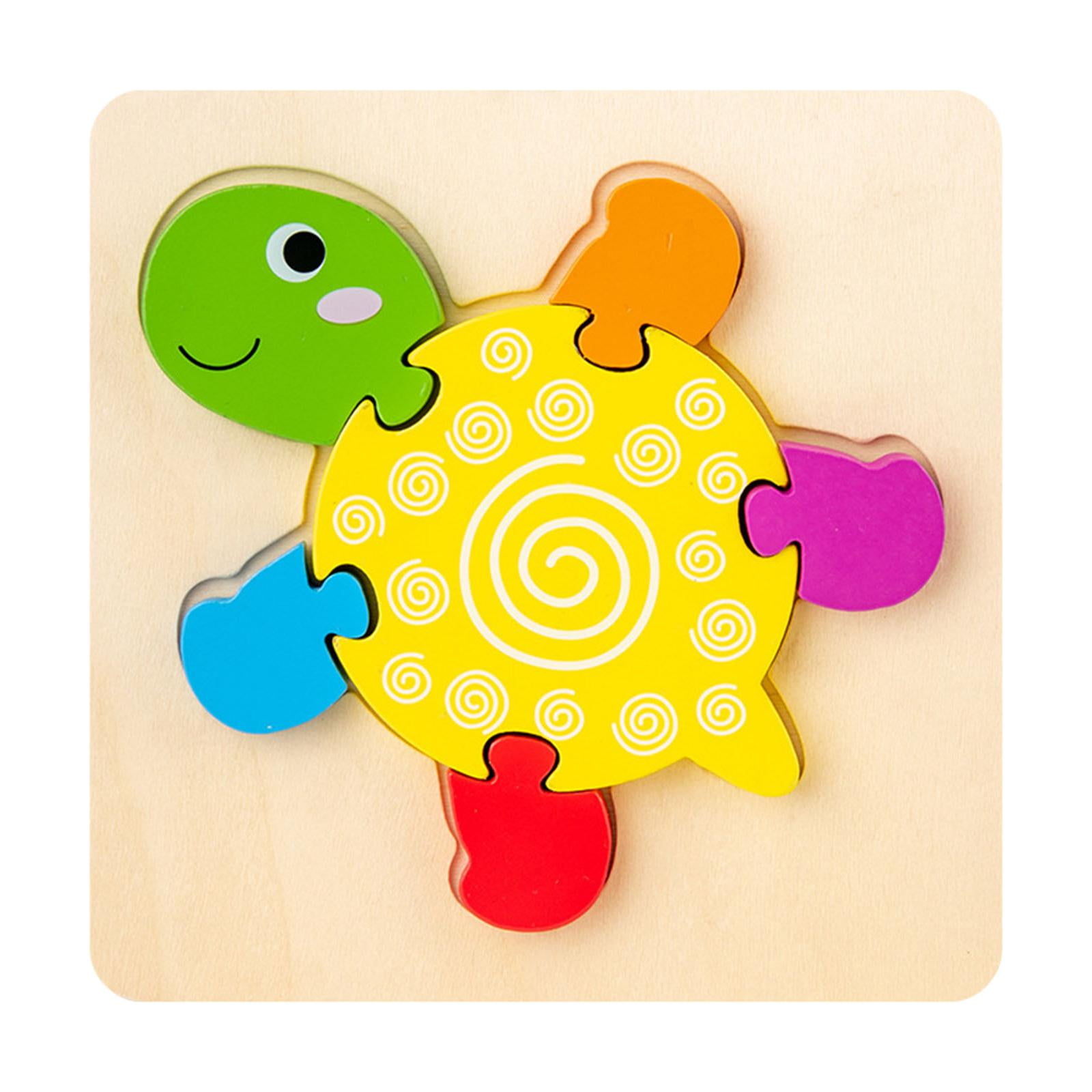 Hellery Wooden Jigsaw Puzzle Baby Puzzle Interactive Challenging Wooden Blocks Puzzle Early ...