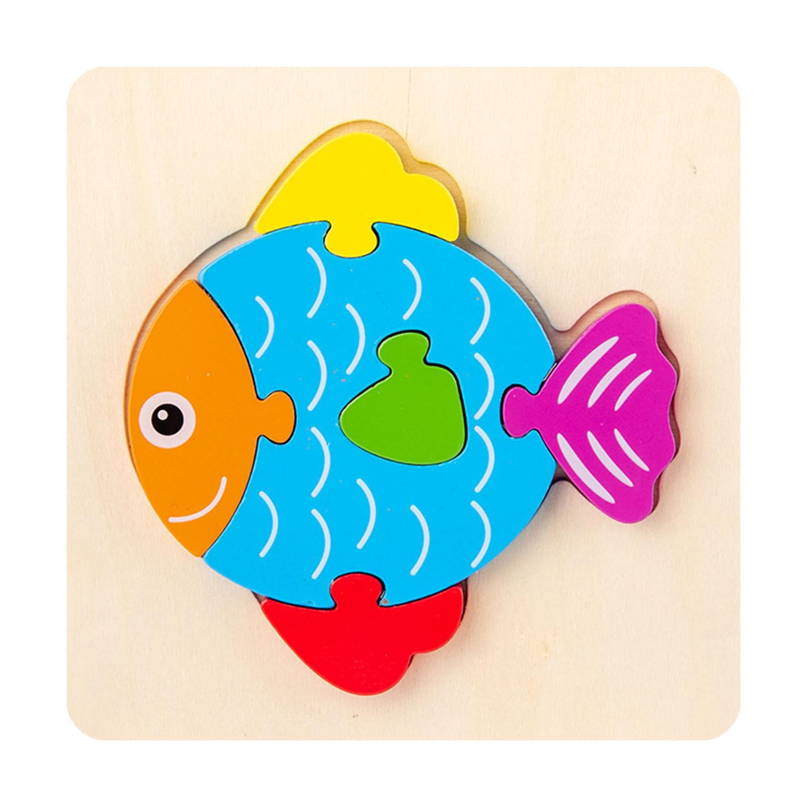 Hellery Wooden Jigsaw Puzzle Baby Puzzle Interactive Challenging Wooden ...