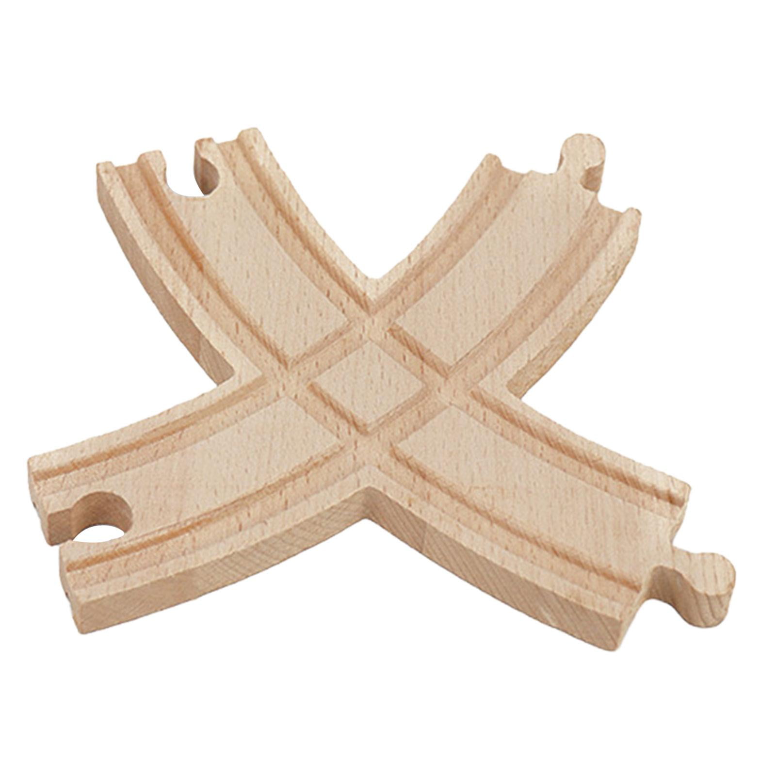 Hellery Wooden Train Track Portable Train Tracks Accessories for Child ...