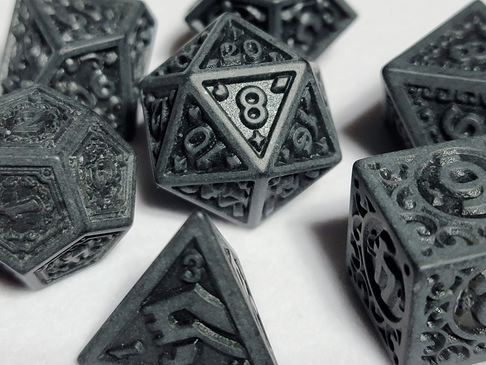 Hellforged Iron DnD Dice Set | Dungeons and Dragons | 7 Dice Plastic ...