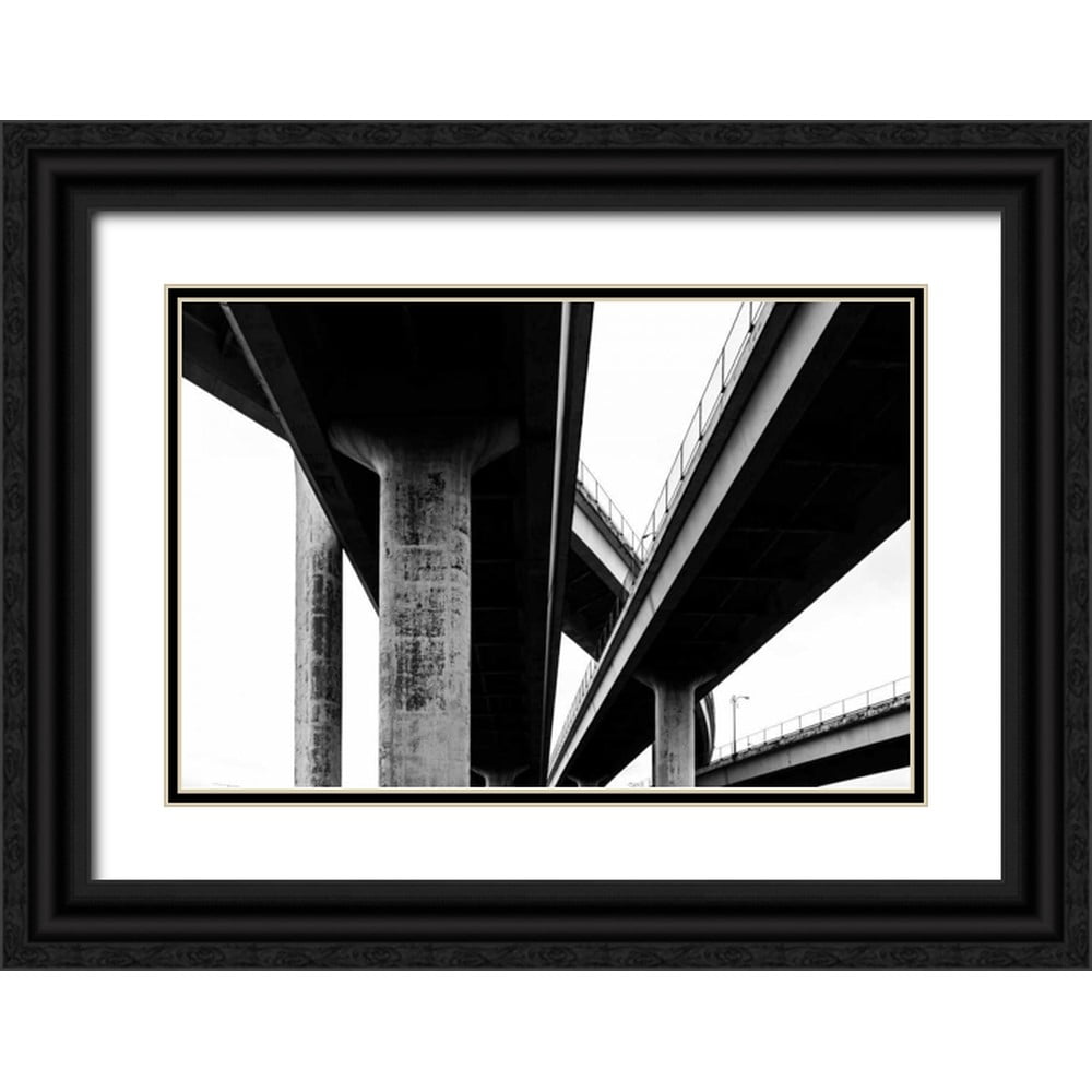 Hellmann, Stan 24x17 Black Ornate Wood Framed with Double Matting ...