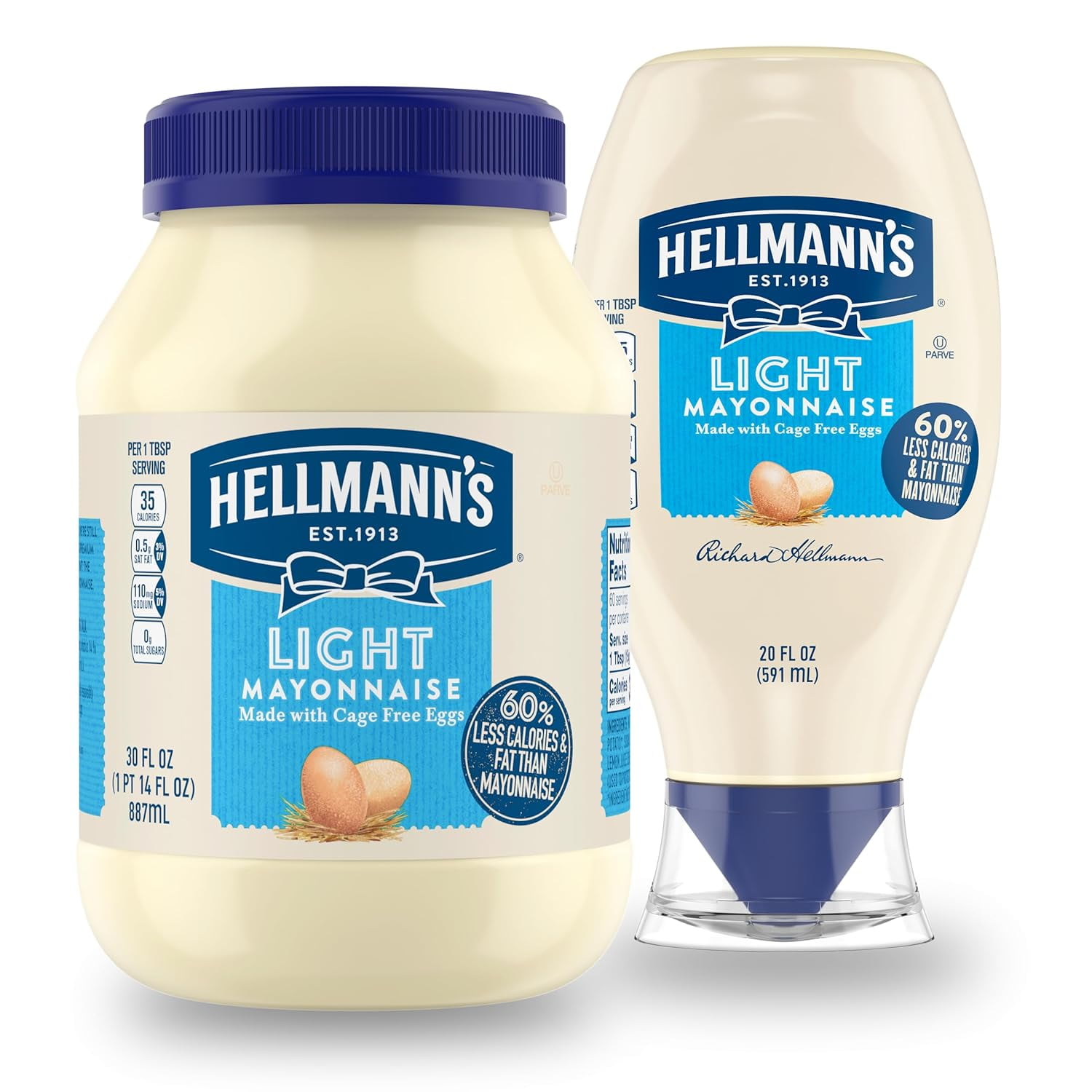 Hellmann's Light Mayonnaise Light Mayo Squeeze Bottle For a Creamy ...