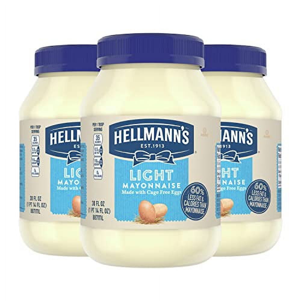 Hellmann's Light Mayonnaise Light Mayo 3 Count For a Creamy Condiment ...