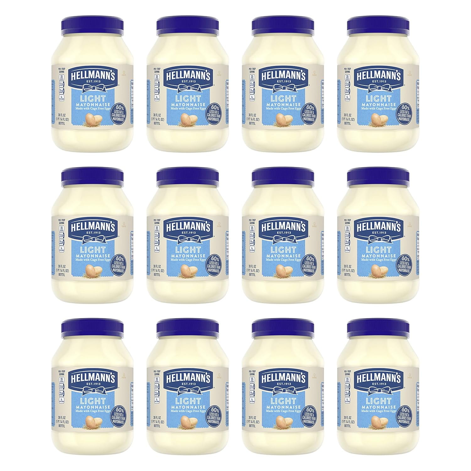 Hellmann's Mayonnaise For a Creamy Condiment Light Mayo Made With 100% ...
