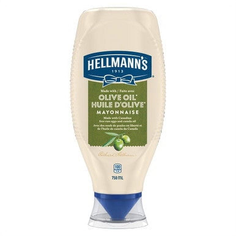 Hellmann's Olive Oil Mayonnaise, Squeezable, 750 ml/25.4 fl. oz ...
