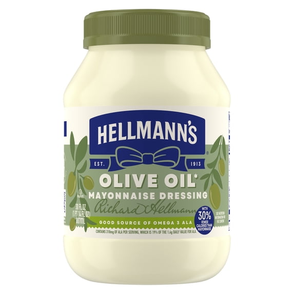Hellmann's Healthy Omega 3 ALA Olive Oil Mayo, 30 fl oz Jar - Walmart.com