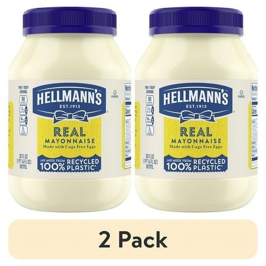 (2 pack) Hellmann's Real Mayonnaise Condiment Gluten Free, Made with ...