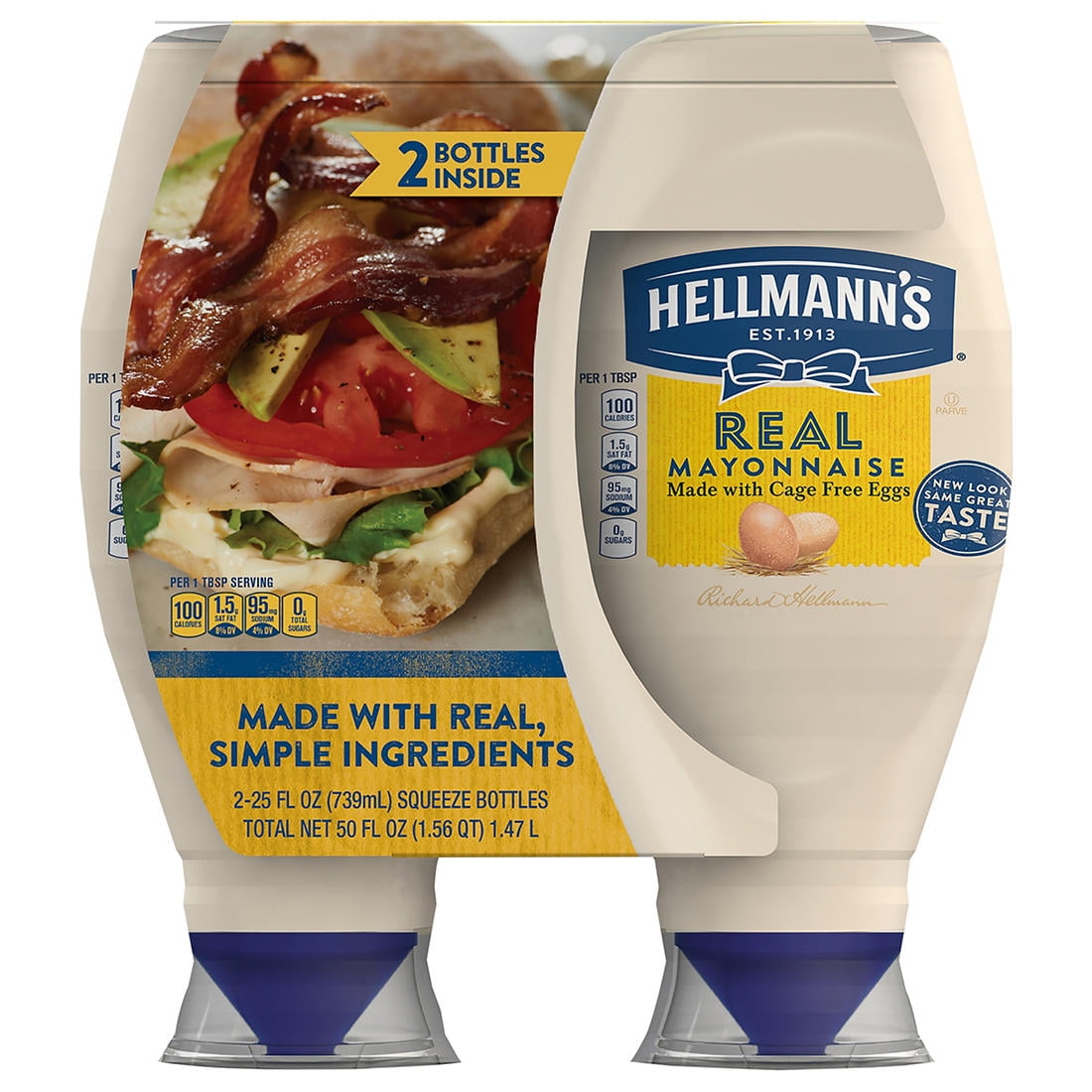 Hellmann's Real Mayonnaise Squeeze Bottle, 2 ct. - Walmart.com