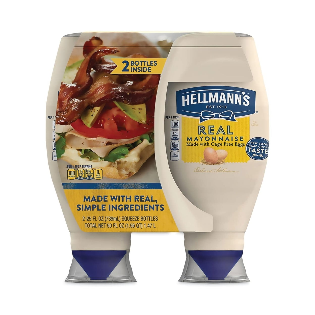 Hellmanns Real Mayonnaise 25 Ounce (Pack of 2) - Walmart.com