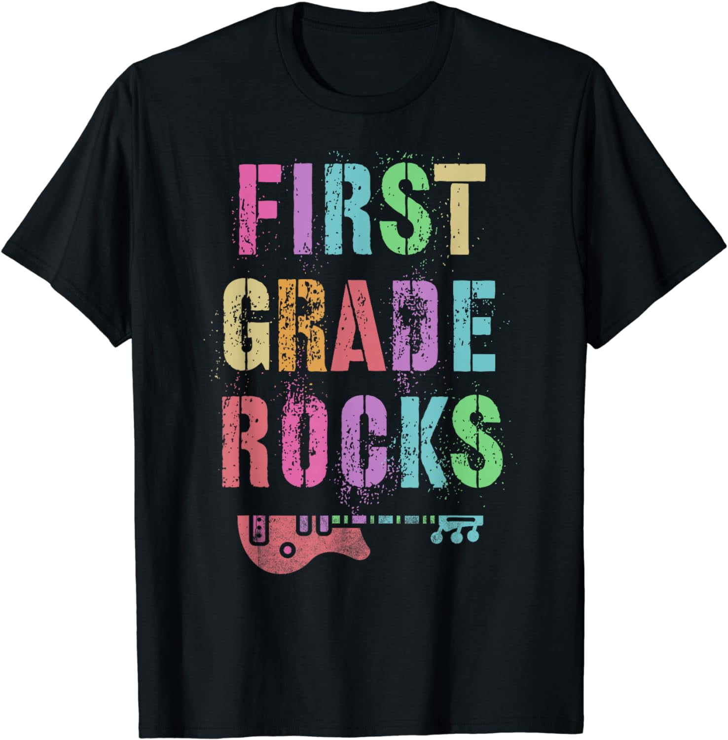 Hello 1st GRADE ROCKS Teacher Team FIRST Gr Vibes Rockstar T-Shirt ...