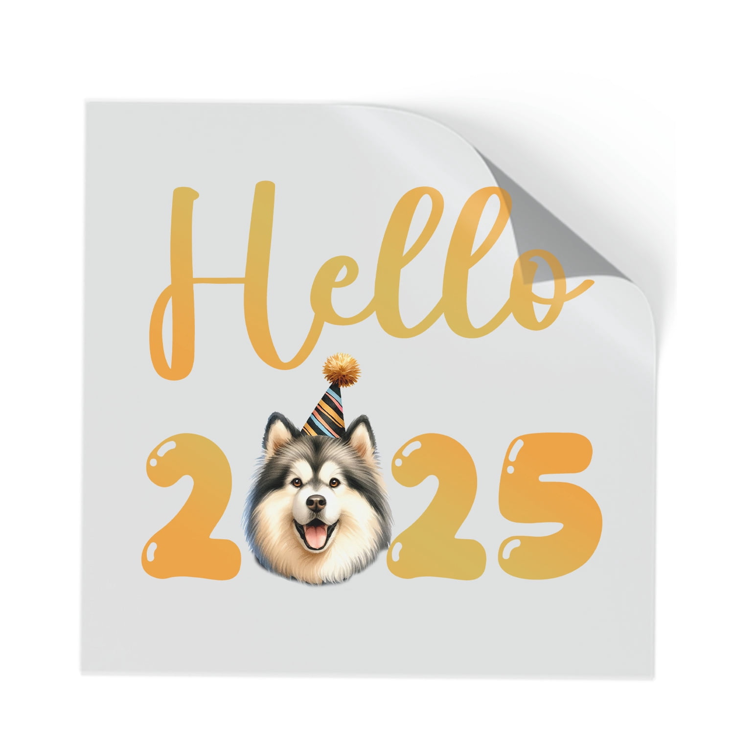 Hello 2025 Alaskan Malamute Celebrates Happy New Year Firework Balloon ...