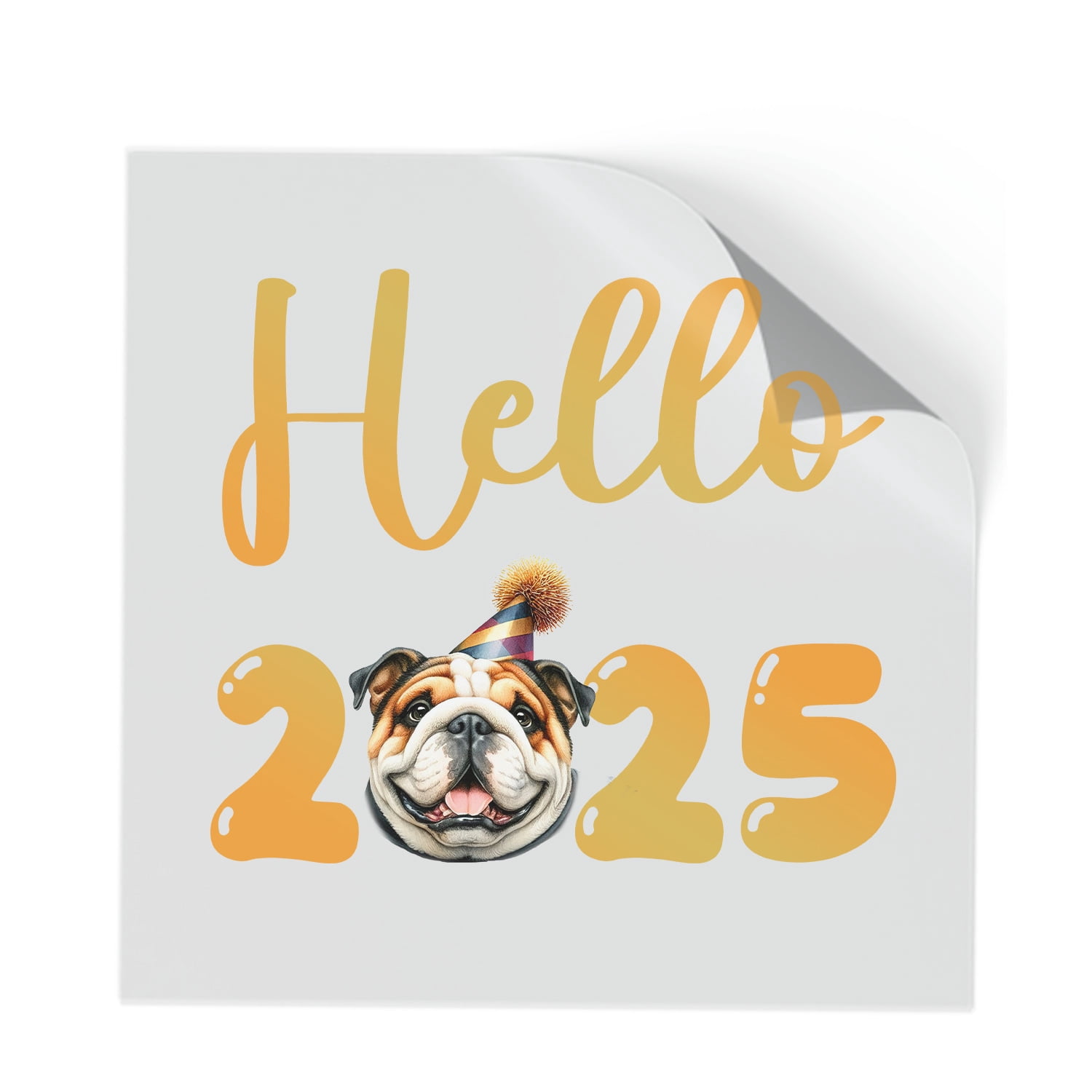 Hello 2025 Bulldog Celebrates Happy New Year Firework Balloon Cutout ...