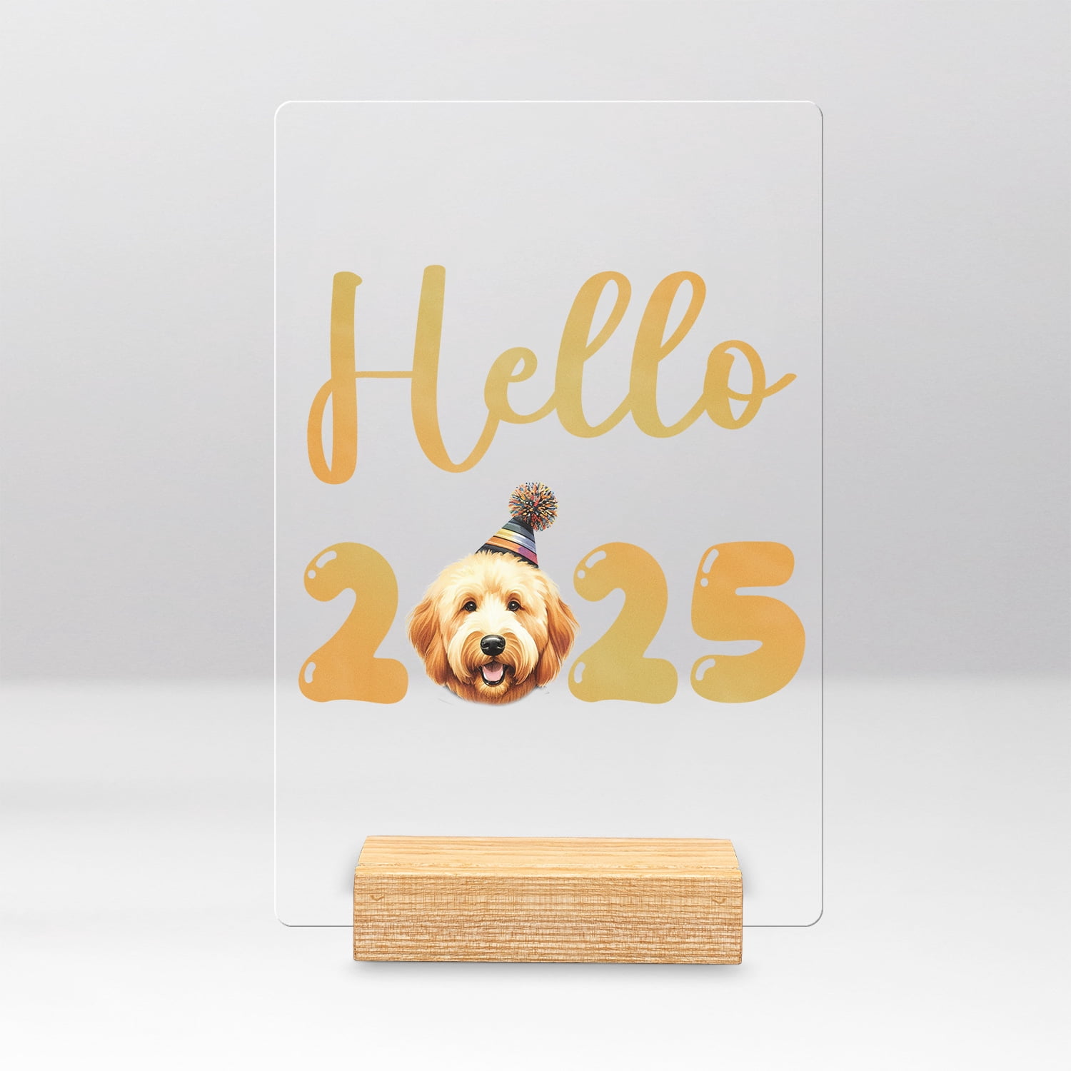 Hello 2025 Goldendoodle Celebrates Happy New Year Firework Balloon ...
