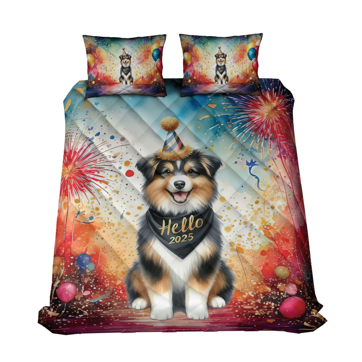 Hello 2025 Miniature American Shepherd Celebrates Happy New Year ...