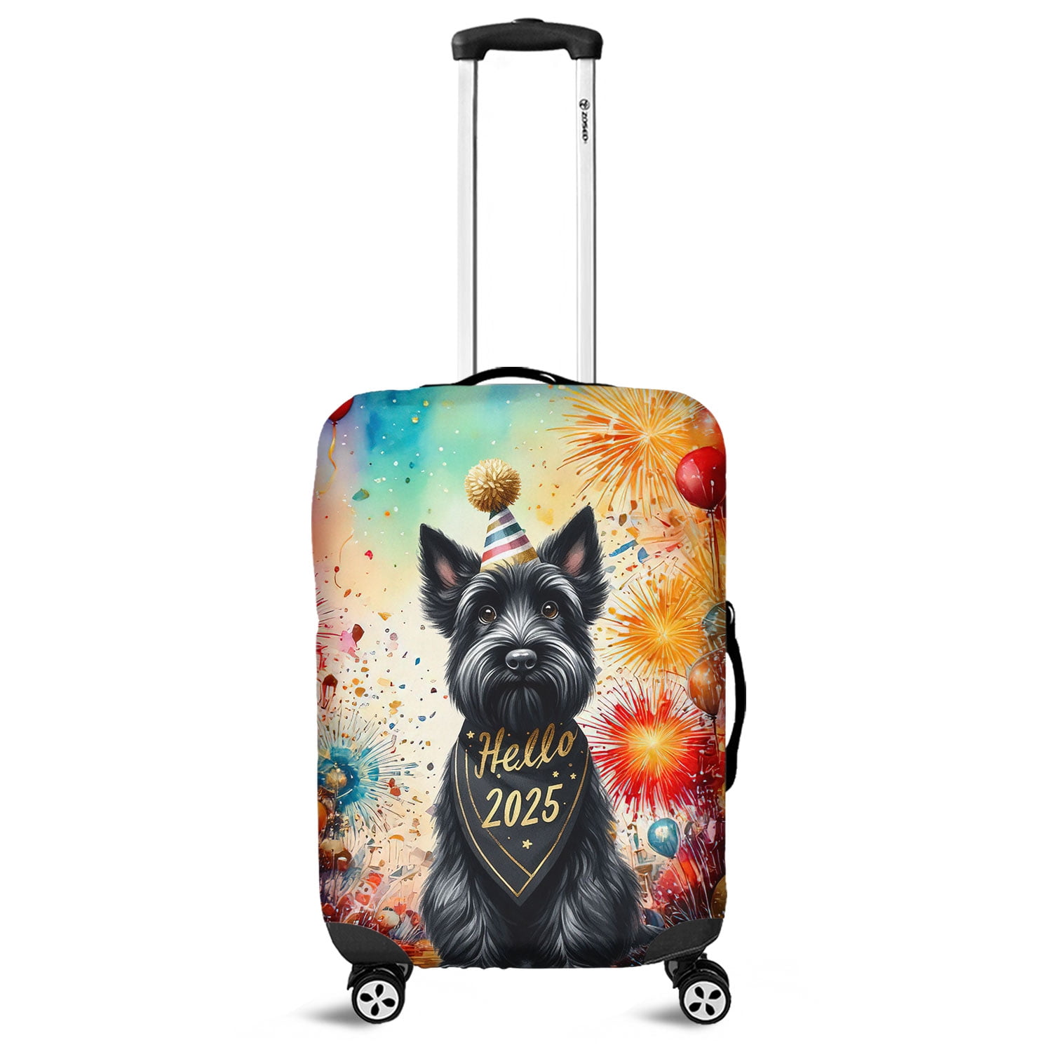 Hello 2025 Scottish Terrier Celebrates Happy New Year Firework Balloon ...