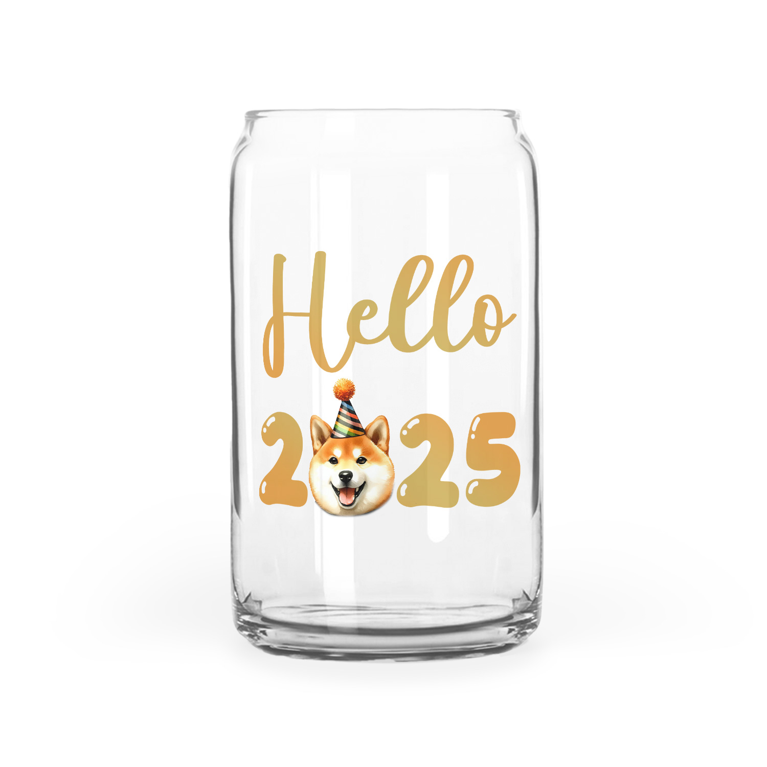 Hello 2025 Shiba Inu Celebrates Happy New Year Firework Balloon 16oz ...
