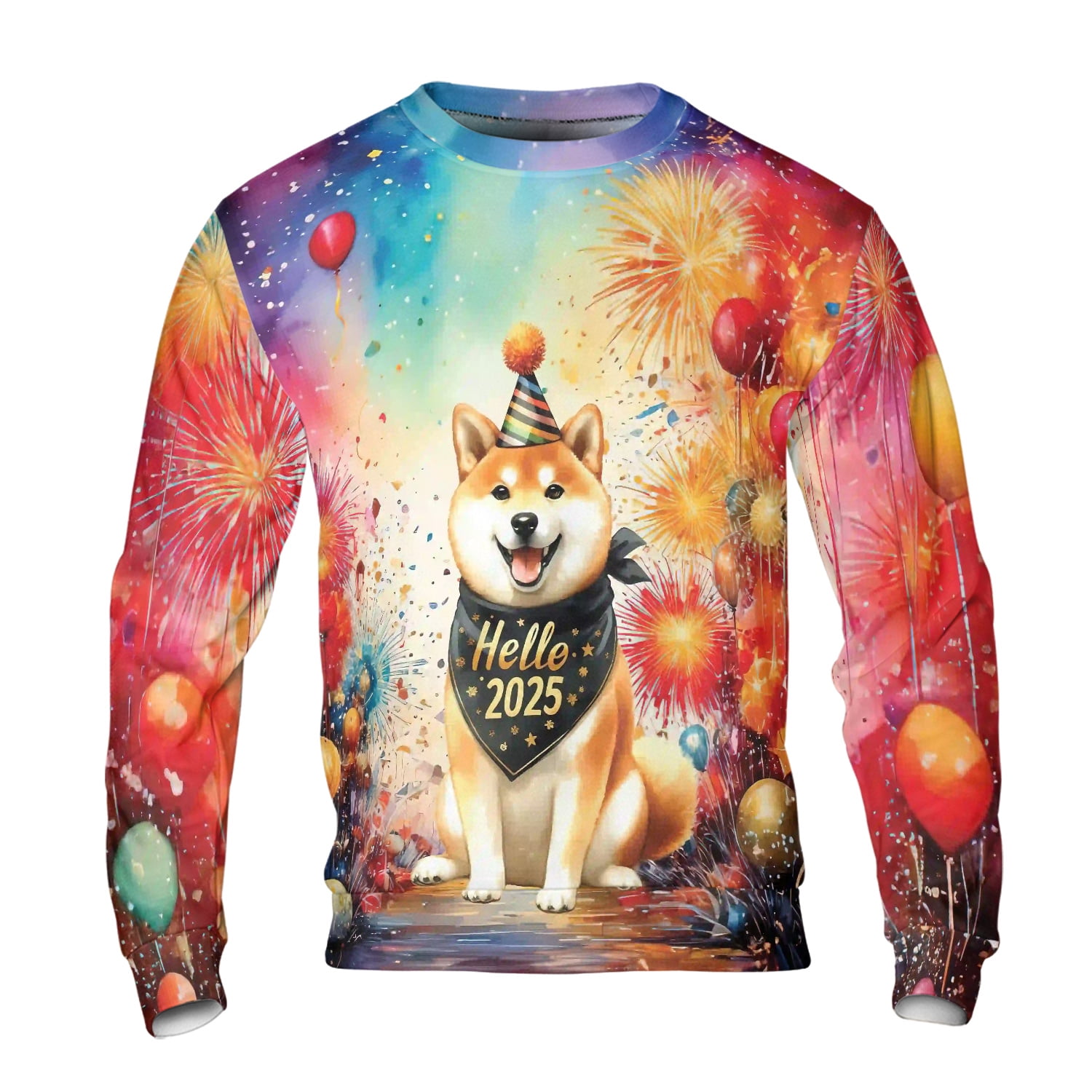 Hello 2025 Shiba Inu Celebrates Happy New Year Firework Balloon All ...
