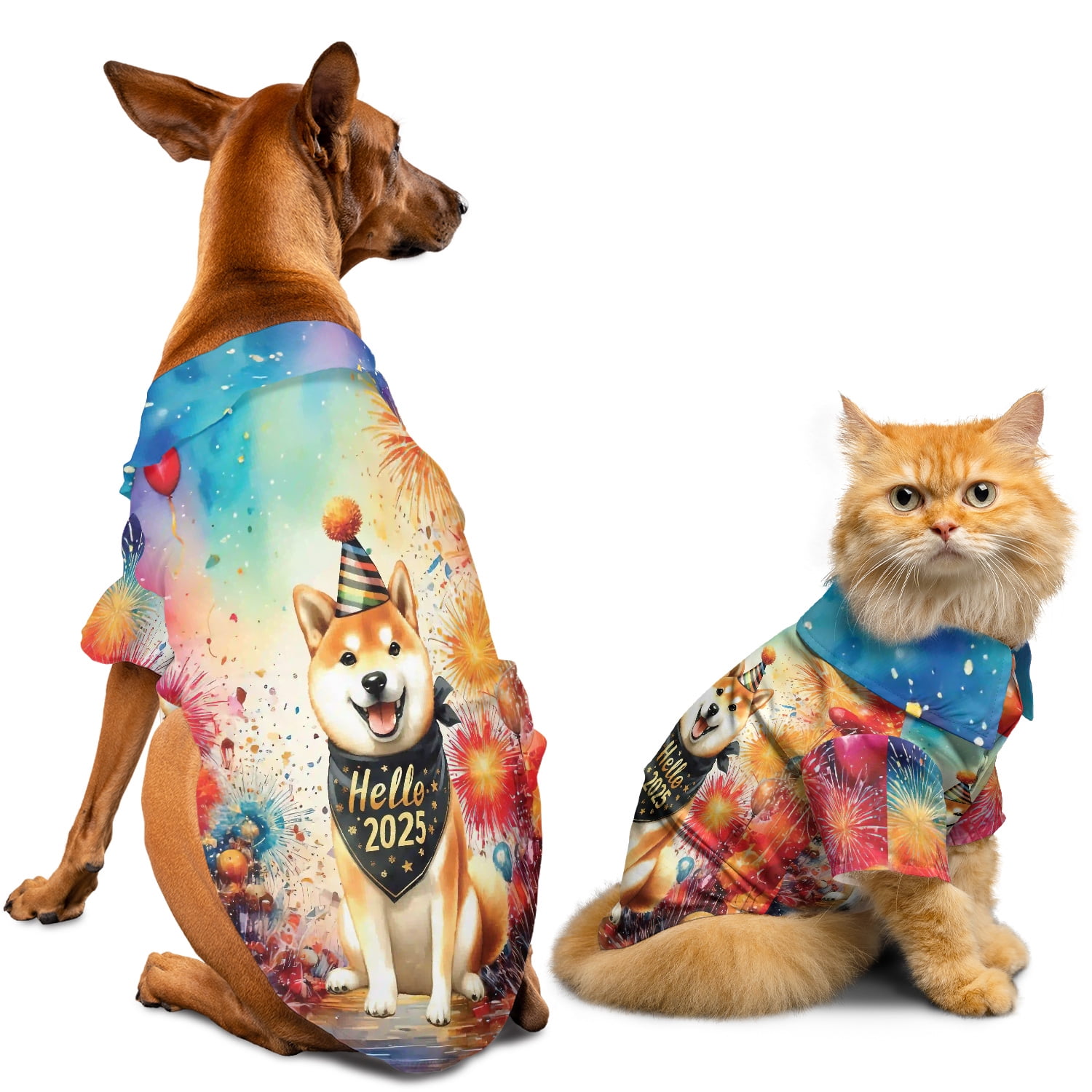 Hello 2025 Shiba Inu Celebrates Happy New Year Firework Balloon ...