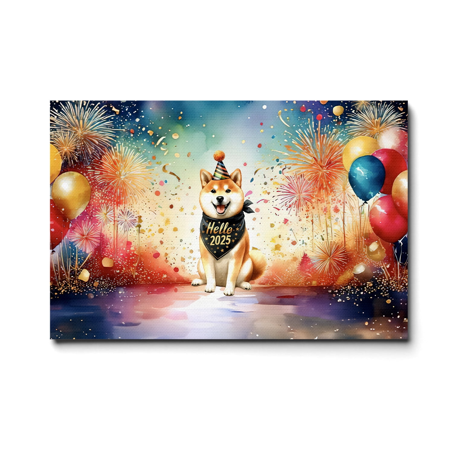 Hello 2025 Shiba Inu Celebrates Happy New Year Firework Balloon ...