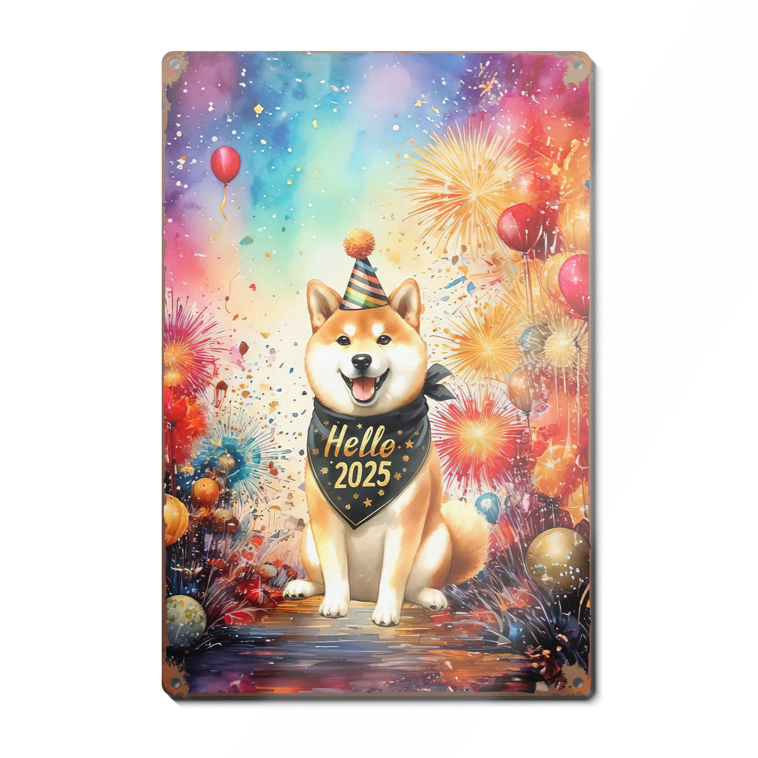 Hello 2025 Shiba Inu Celebrates Happy New Year Firework Balloon ...