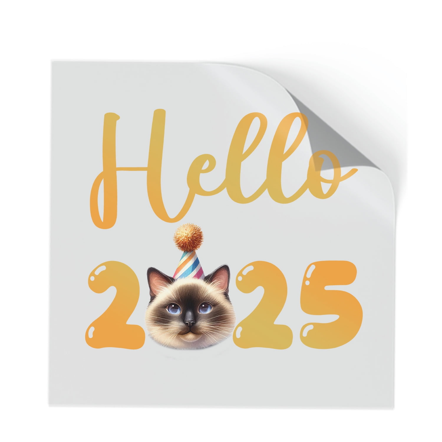 Hello 2025 Siamese Celebrates Happy New Year Firework Balloon Cutout ...