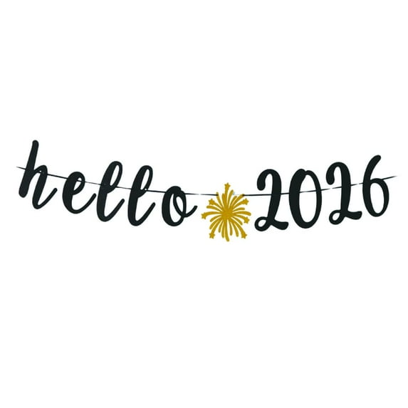 Hello 2026 Banner- Happy New Year 2026 Party Supplies,2026 New Years ...