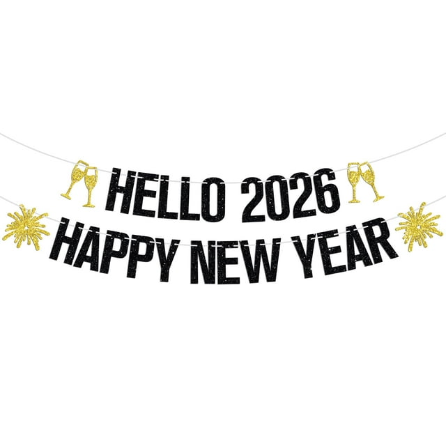 Hello 2026 Happy New Year Banner, Goodbye 2025 Welcome 2026, Winter ...