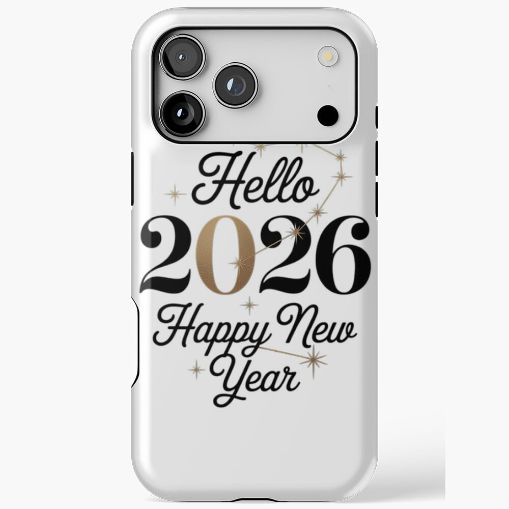 Hello 2026 Minimalist Greeting iPhone Case 17 11 12 13 14 15 16 Pro Max ...