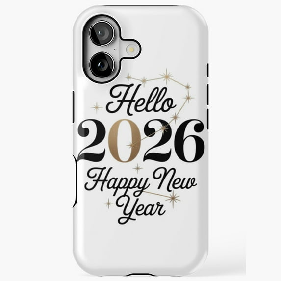 Hello 2026 Minimalist Holiday Greeting Art iPhone 17 11 12 13 14 15 16 ...
