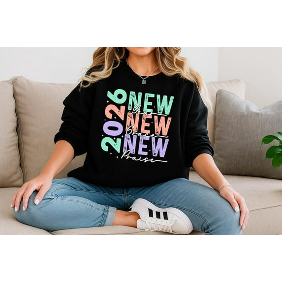 Hello 2026 New Grace New Praise Christian Faith Retro Holiday Graphic ...