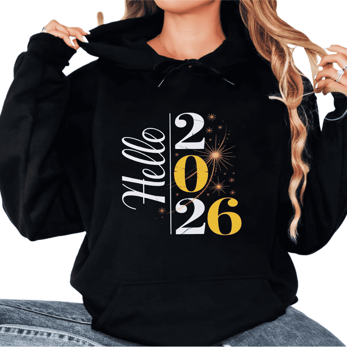 Hello 2026 Theme Graphic fireworks Tee T Shirt Tops Artistic T - Shirt ...