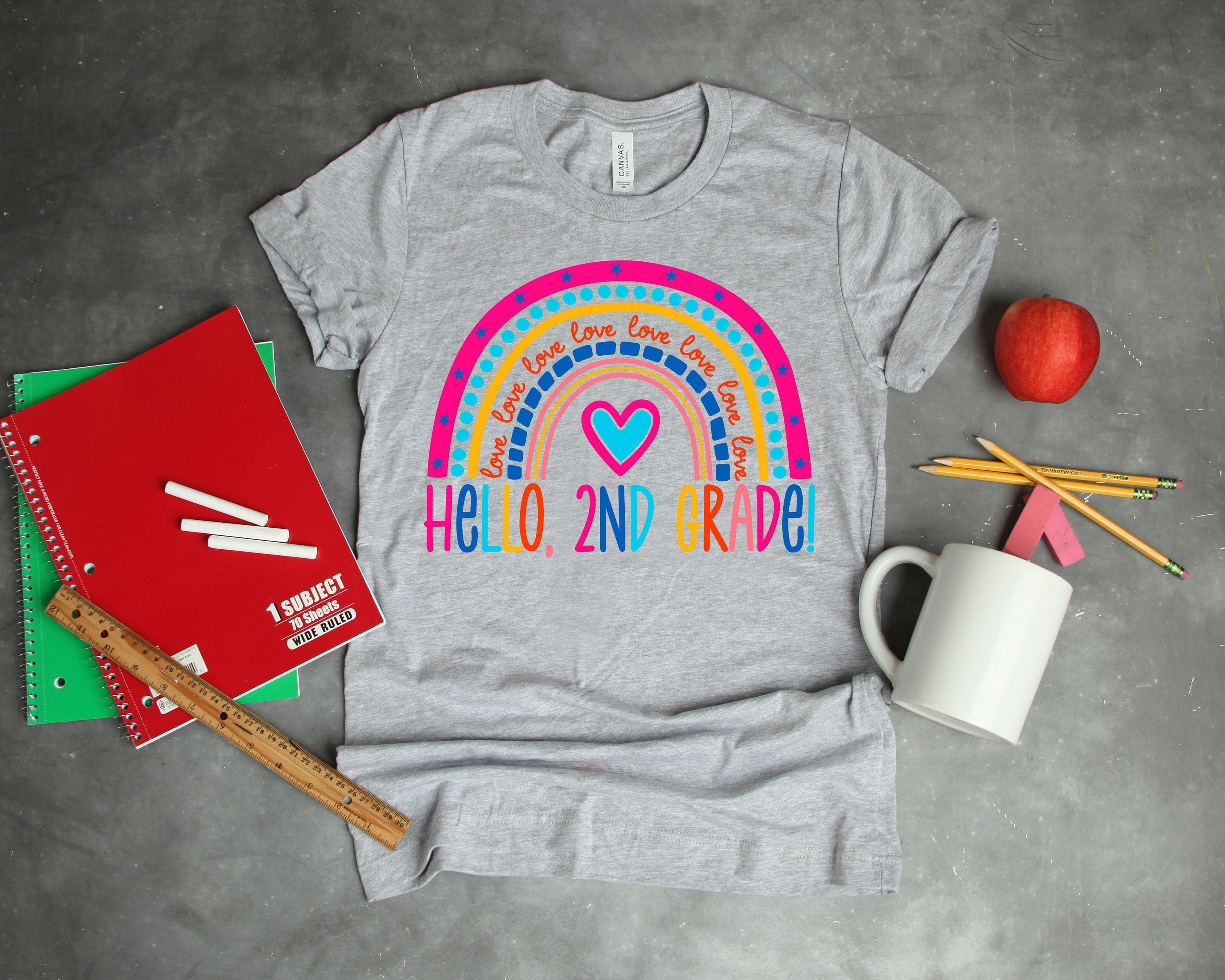 Hello 2nd Grade Shirt Kindergarten Rainbow Shirt Back To School Shirt ...