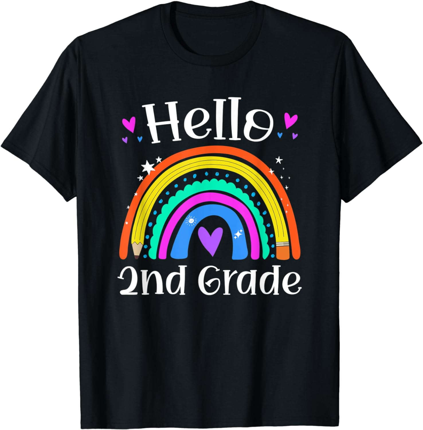 Hello 2nd Grade Teacher Rainbow Second Grade Back To School T-Shirt - Walmart.com