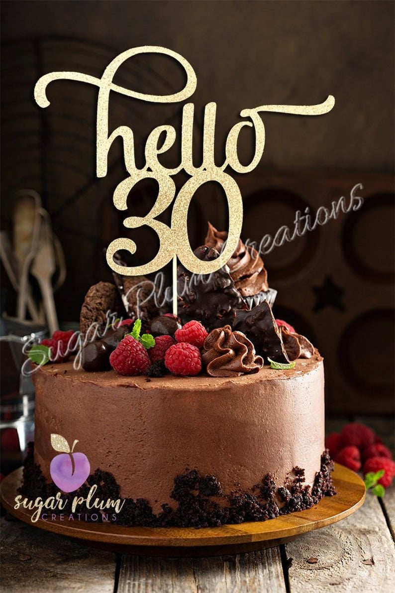 Hello 30 Cake Topper - Walmart.com