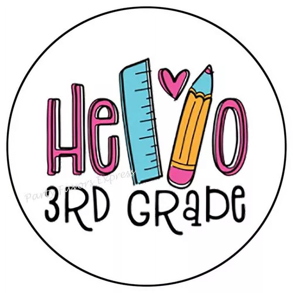 Hello 3Rd Third Grade School Sticker Party Favors Sticker Envelope ...