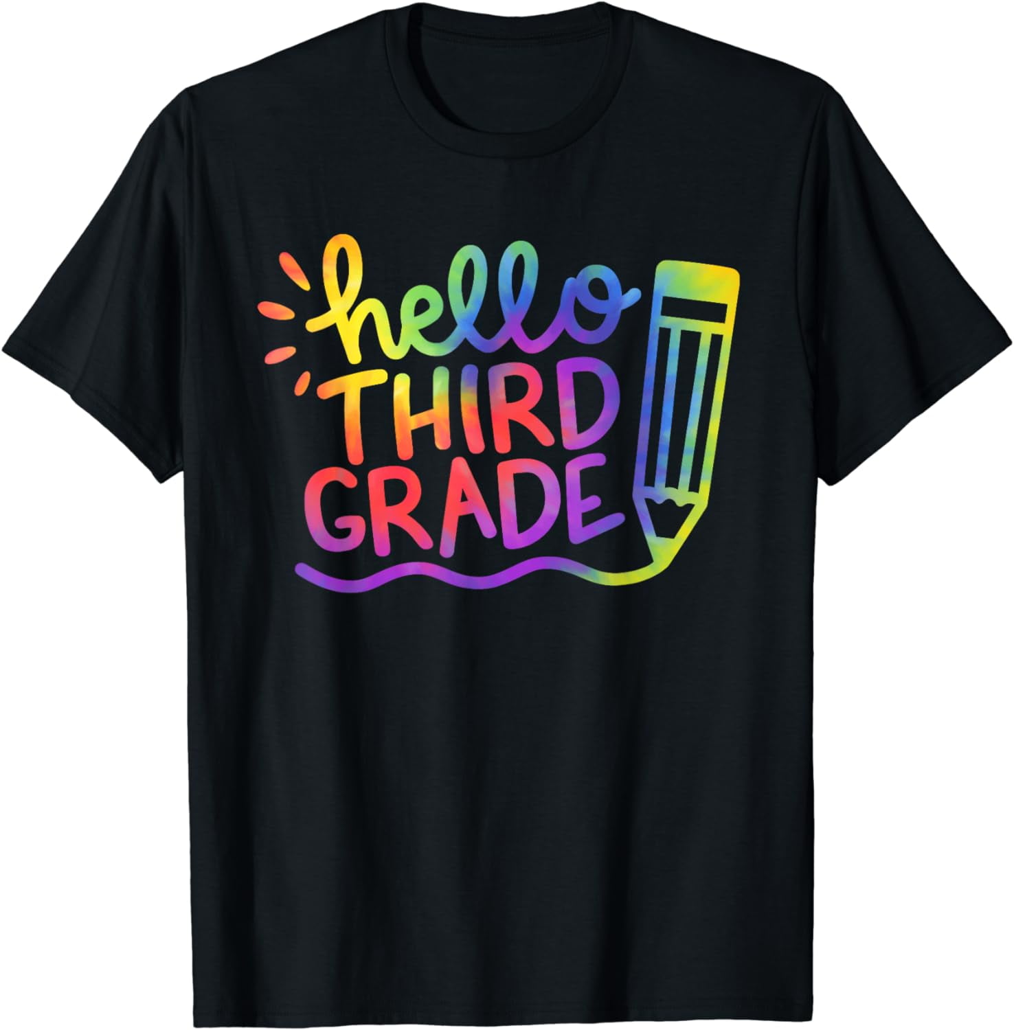 Hello 3rd Grade Third Grade Teacher Tie Dye Back To School T-Shirt ...