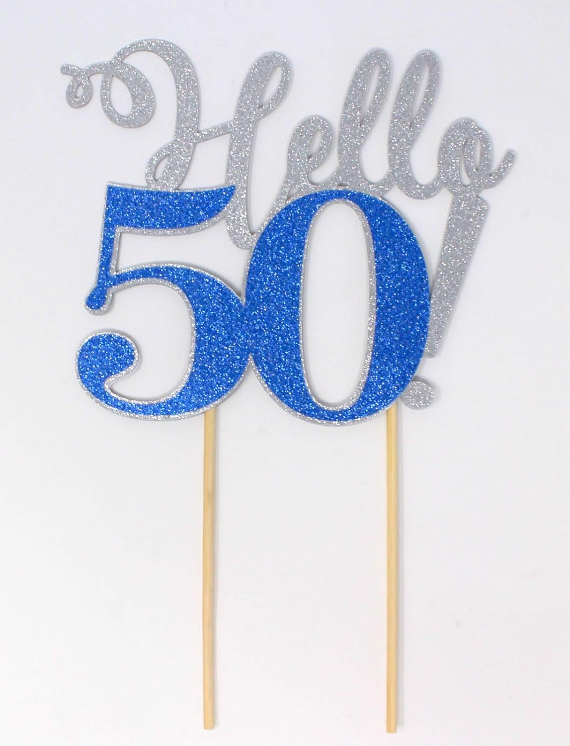 Hello 50! Cake Topper,1Pc, 50Th Birthday Decoration, Party Decor ...