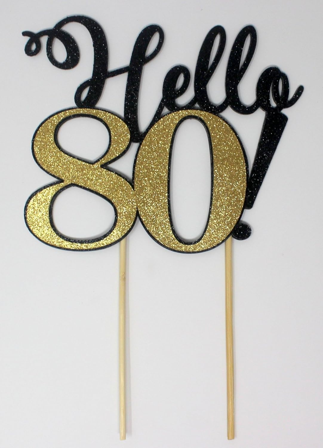 Hello 80! Cake Topper,1pc, 80th Birthday, Party Decor, Glitter Topper ...