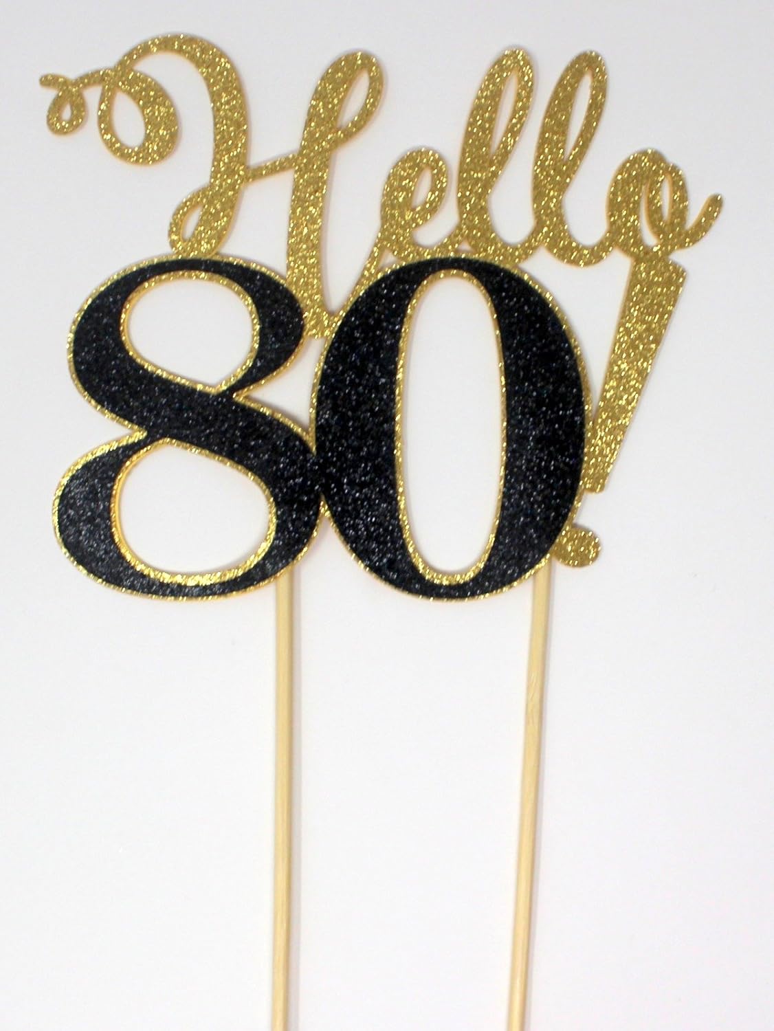 Hello 80! Cake Topper,1pc, 80th Birthday, Party Decor, Glitter Topper ...