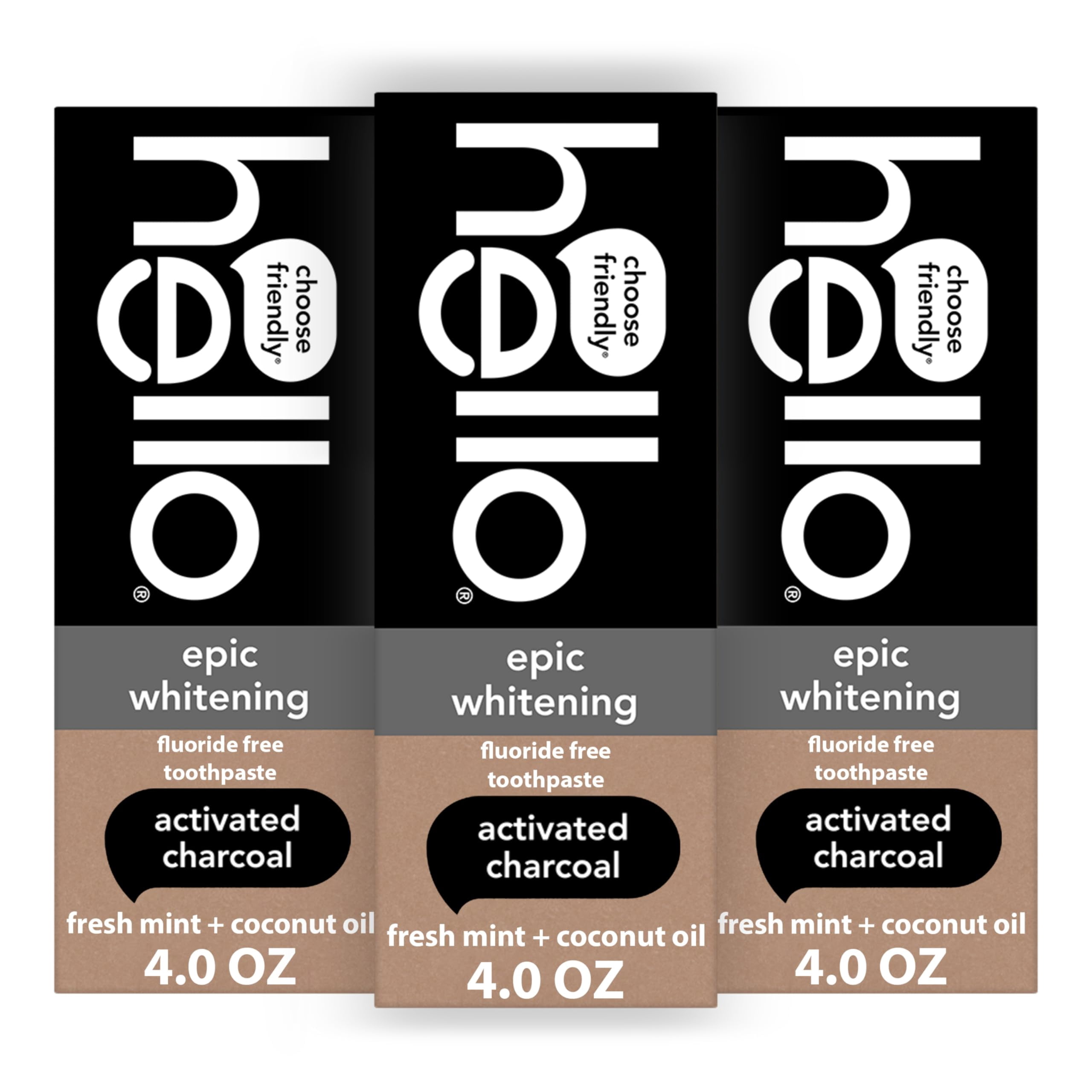Hello Activated Charcoal Toothpaste, Fluoride Free with Activated ...