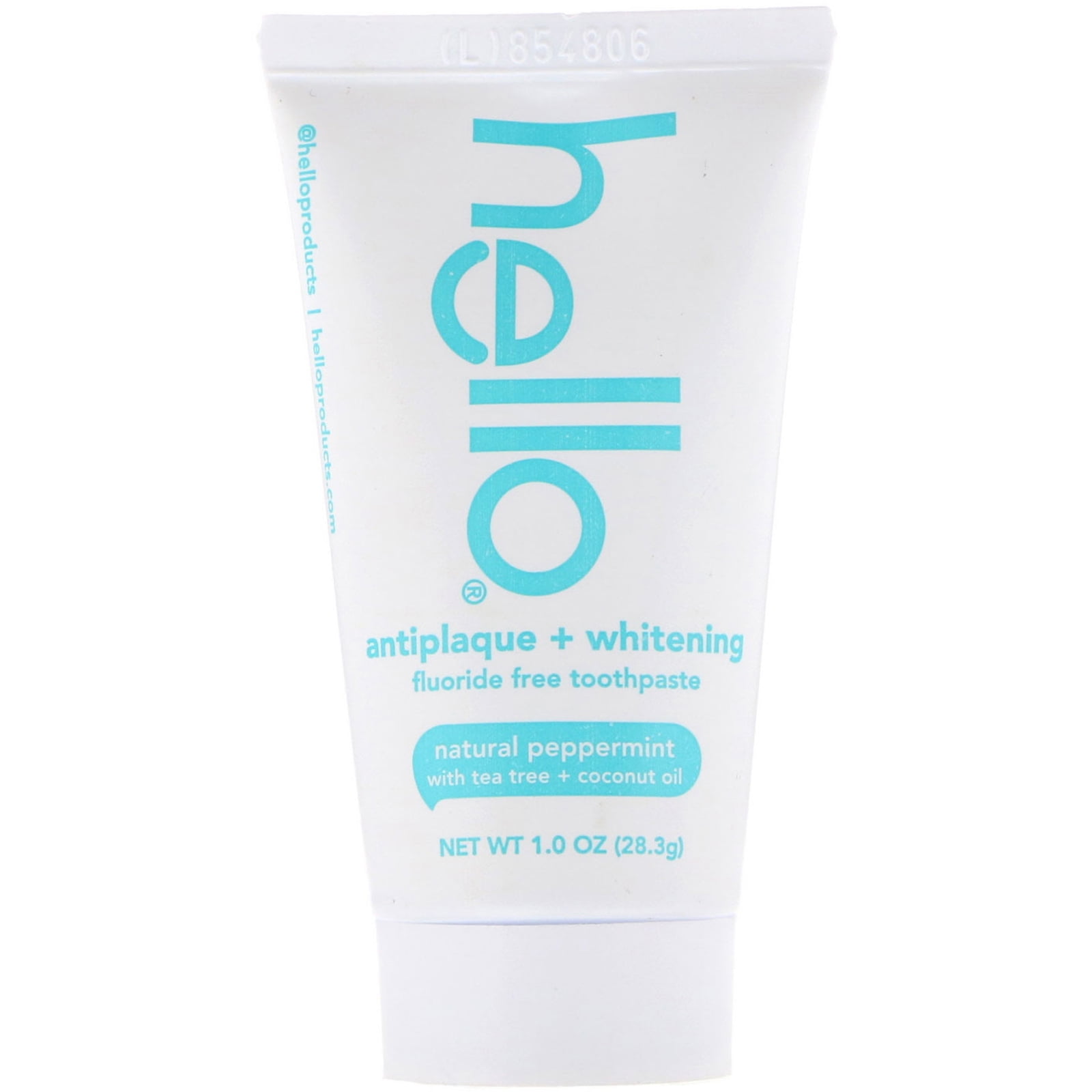 Hello Antiplaque + Whitening Fluoride Free Toothpaste, Natural ...