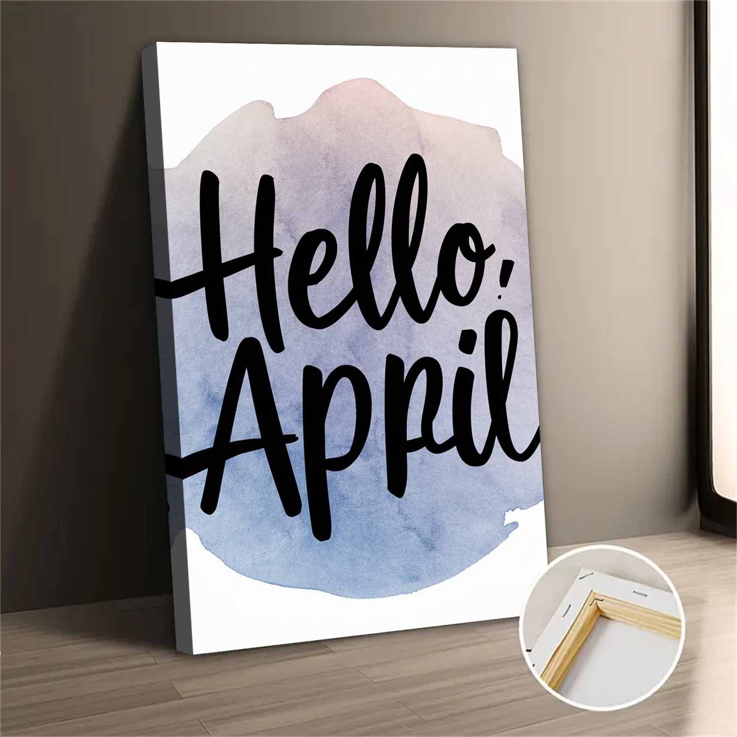 Hello April Watercolor Wall Art Canvas Painting - Walmart.com