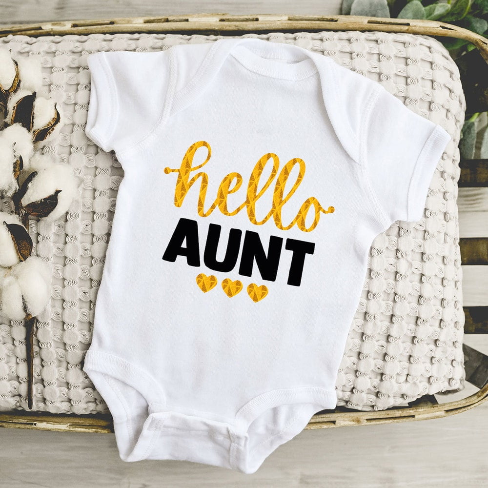 Hello Aunt Pregnancy Announcement Onesie, Pregnancy Reveal Baby Name ...
